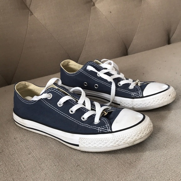 Converse | Shoes | Girls Navy Blue Low Top Converse All Star | Poshmark